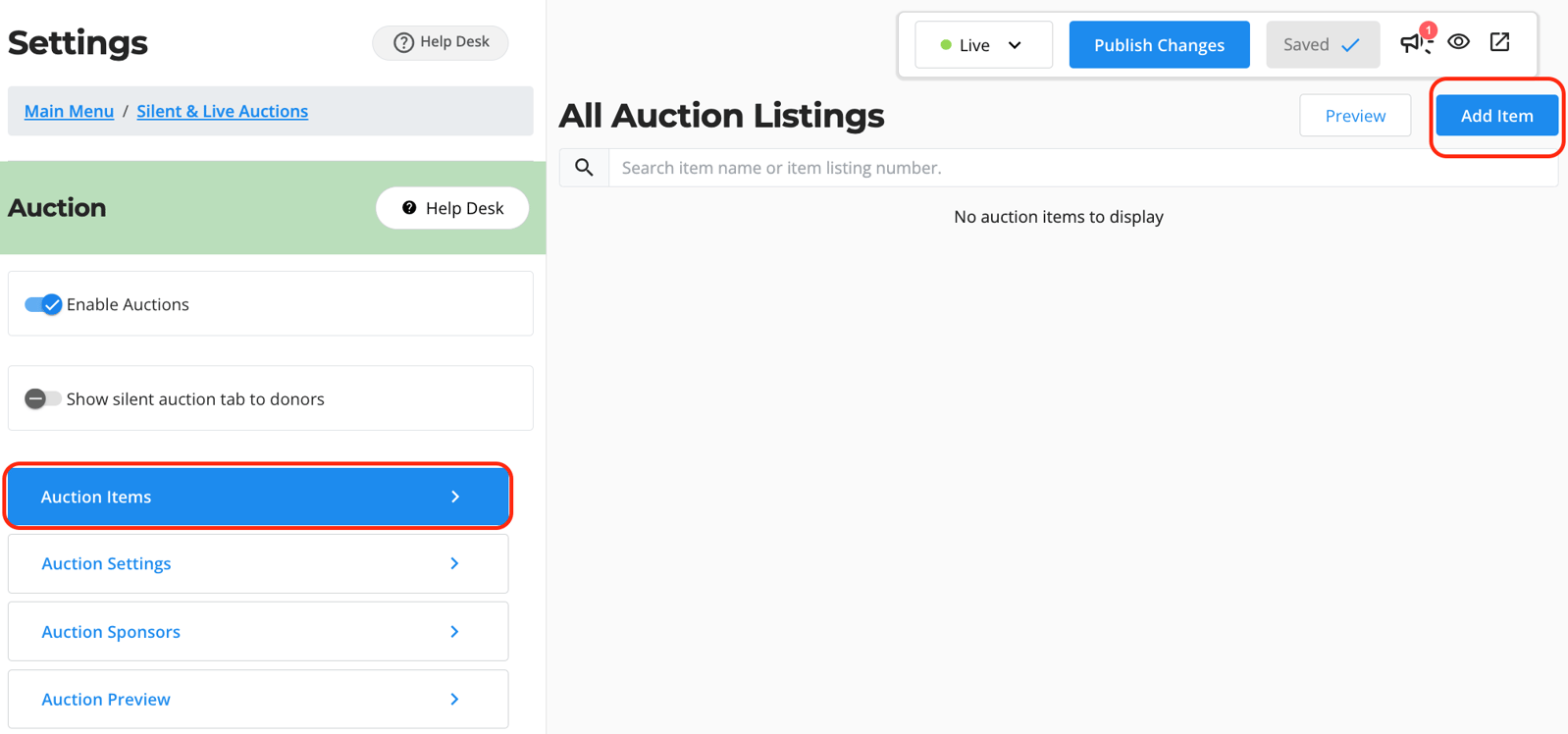 How to Set Up and Display Your Live Auction