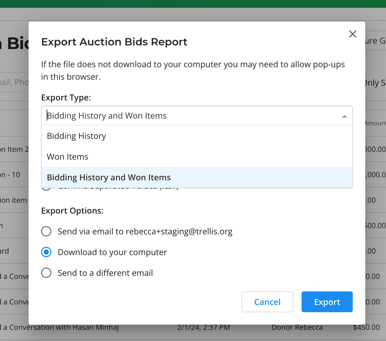 How to Export Your Auction Reports