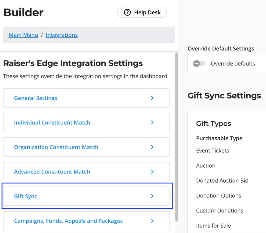How to Edit Gift Sync Settings for the Raiser's Edge NXT Integration
