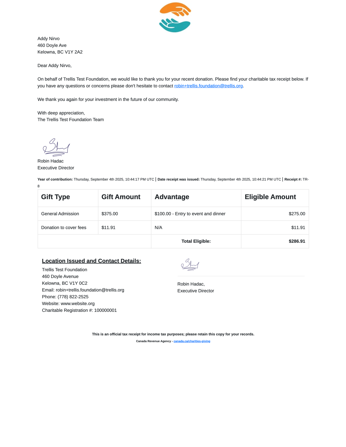 How to Set up Tax Receipts on Trellis